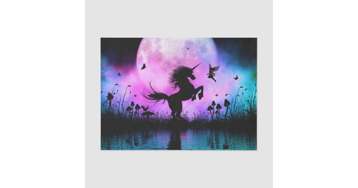 Unicorn with little fairy tissue paper | Zazzle