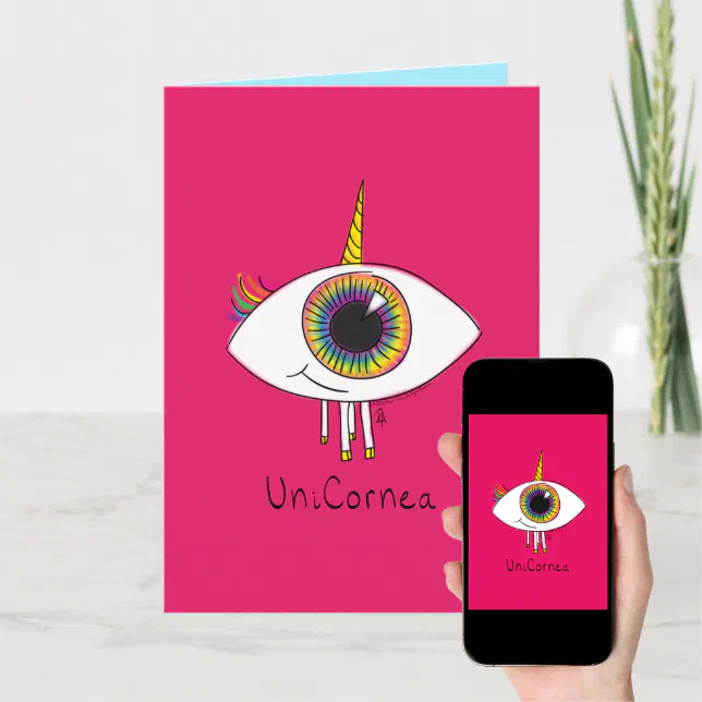 Unicornea - Rainbow Unicorn Eye Greeting Card | Zazzle