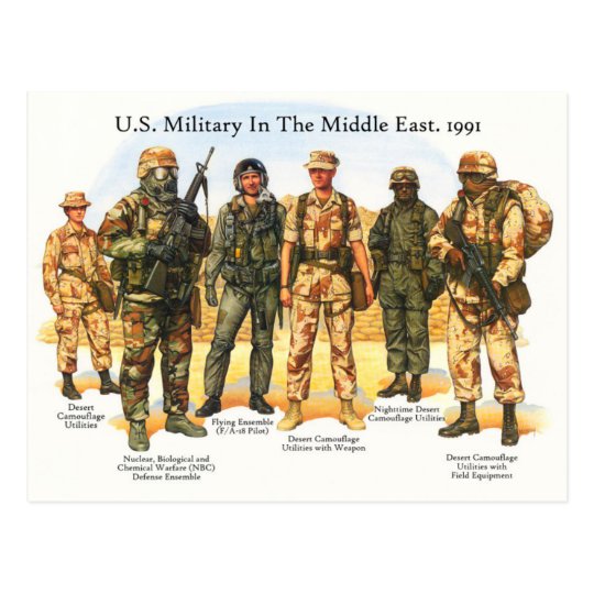 Uniforms of the U.S. Military in the Middle East Postcard | Zazzle.com
