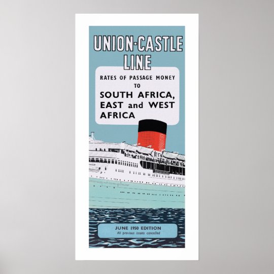 Union Castle Line Illustration Poster | Zazzle.com