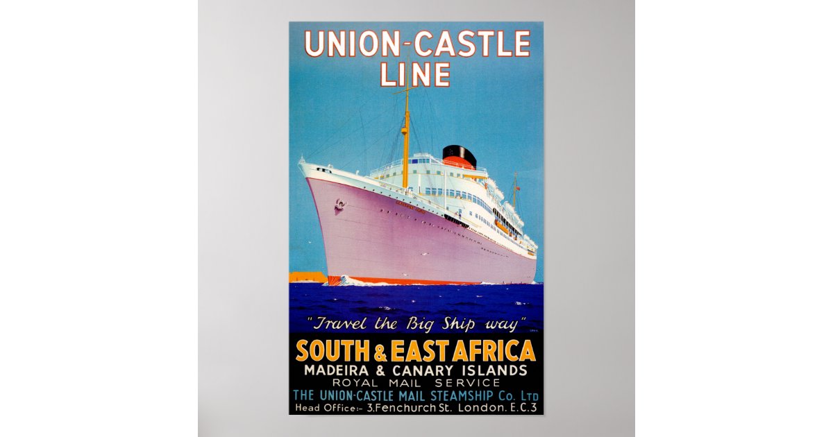 Union Castle ~ The Big Ship Way Poster | Zazzle