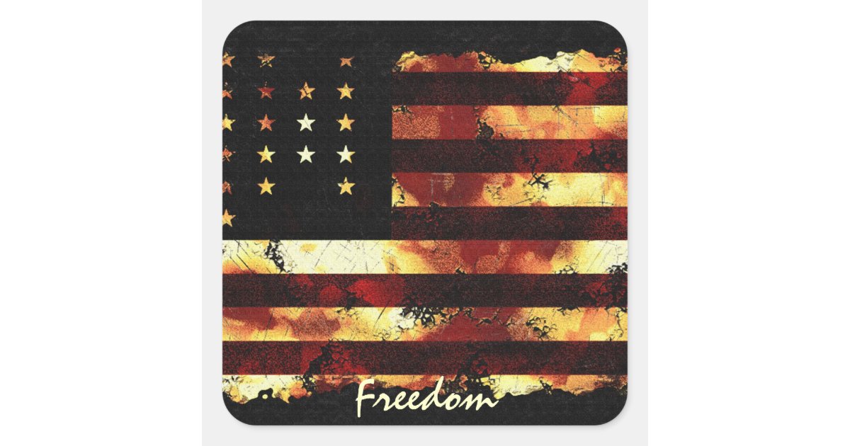 Union Flag, Civil War, Stars and Stripes, USA Square Sticker | Zazzle