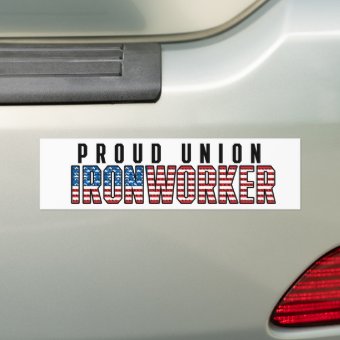 Union Ironworker Bumper Sticker | Zazzle