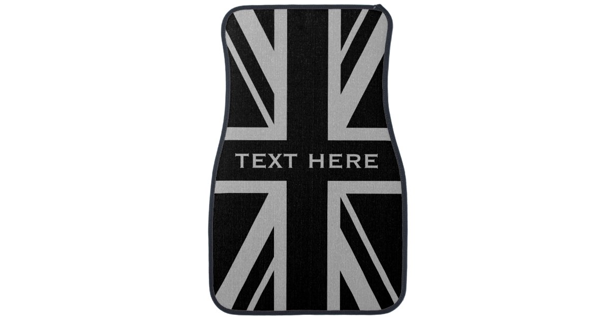 Union Jack | Black and Grey Car Mat | Zazzle