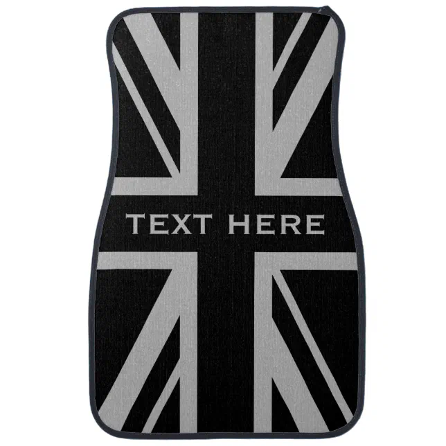Union Jack | Black and Grey Car Mat | Zazzle