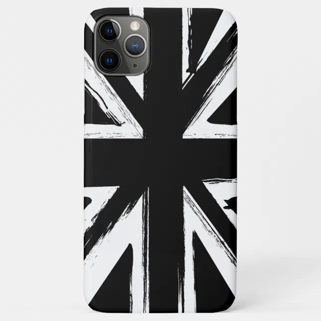 Union jack black and white art Case-Mate iPhone case | Zazzle