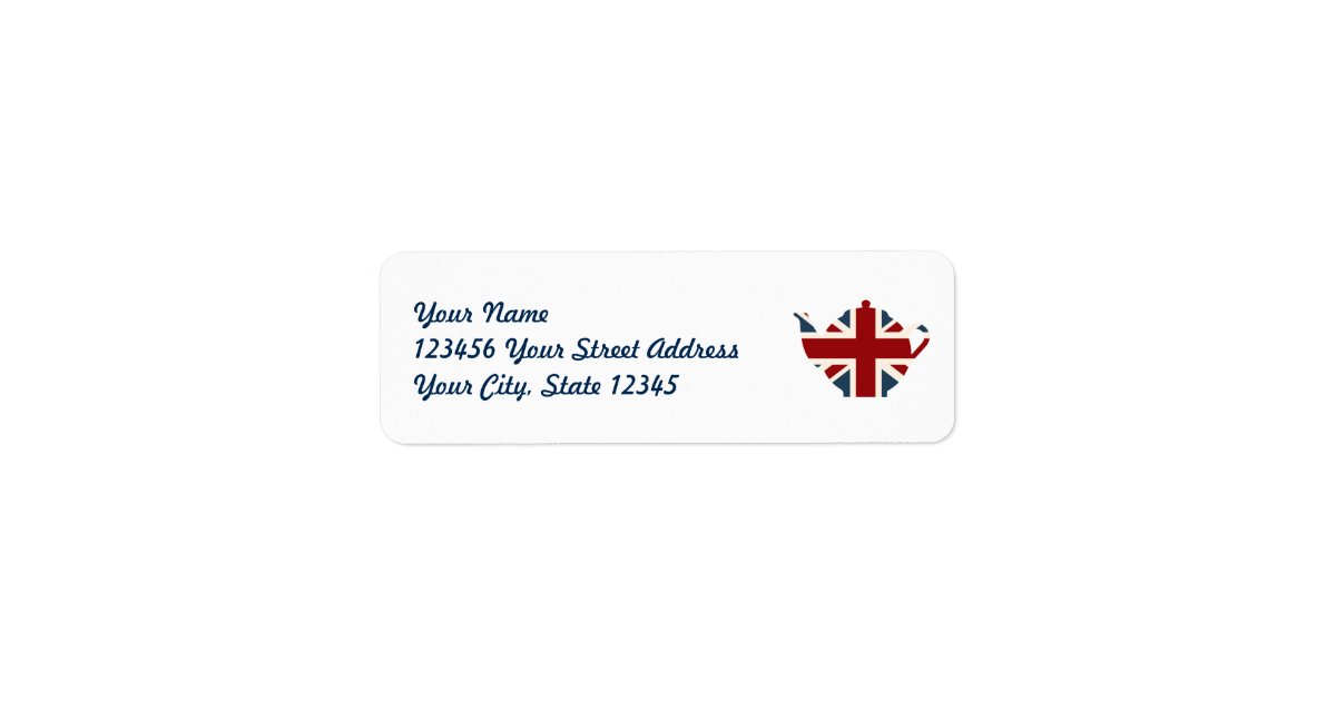 Union Jack British Teapot Label | Zazzle