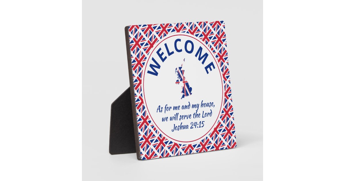 UNION JACK Christian Welcome Plaque | Zazzle