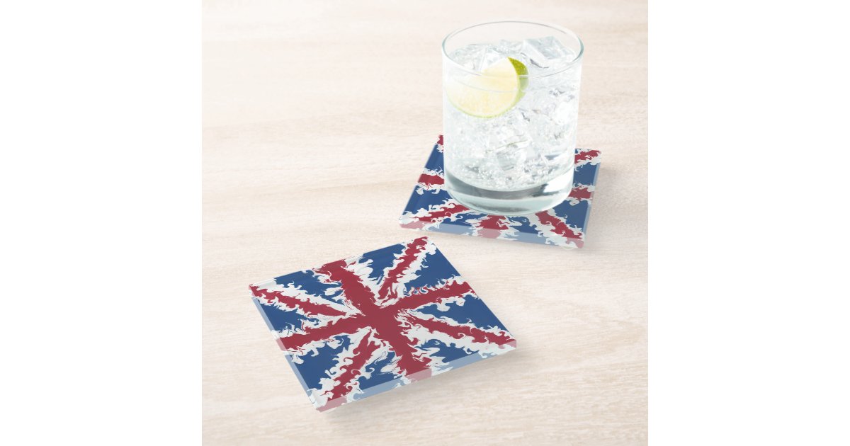 Union Jack Drink Mats UK Flag Decor Glass Coaster | Zazzle
