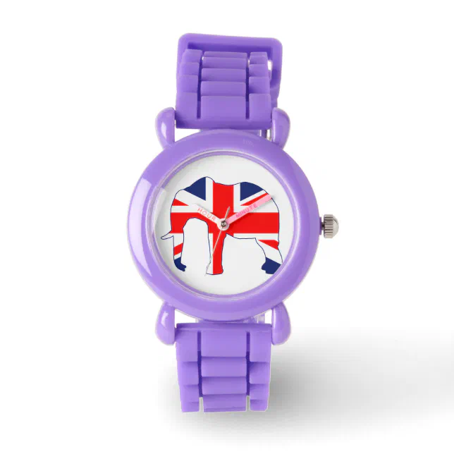 Union Jack Elephant British Flag Watch | Zazzle