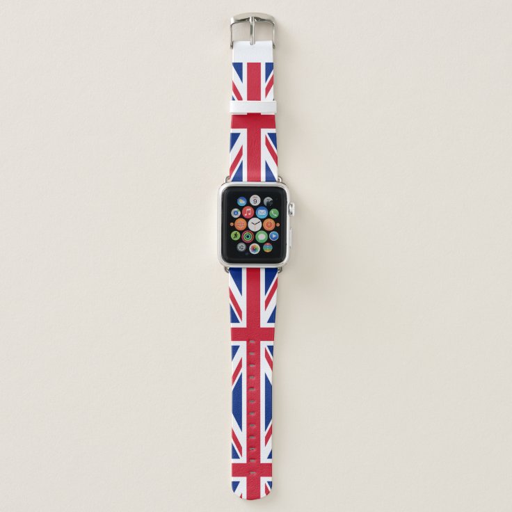 Union Jack English Flag British Apple Watch Straps | Zazzle