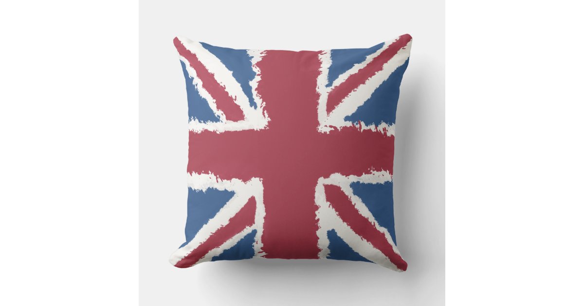 Union Jack Flag Art by Heva Weva Outdoor Pillow | Zazzle