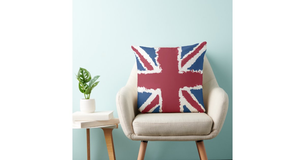 Union Jack Flag Art by Heva Weva Throw Pillow | Zazzle