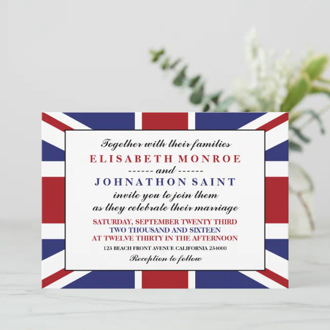 Union Jack Flag British Wedding Invitation | Zazzle