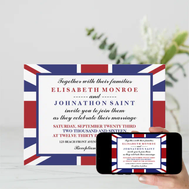 Union Jack Flag British Wedding Invitation | Zazzle