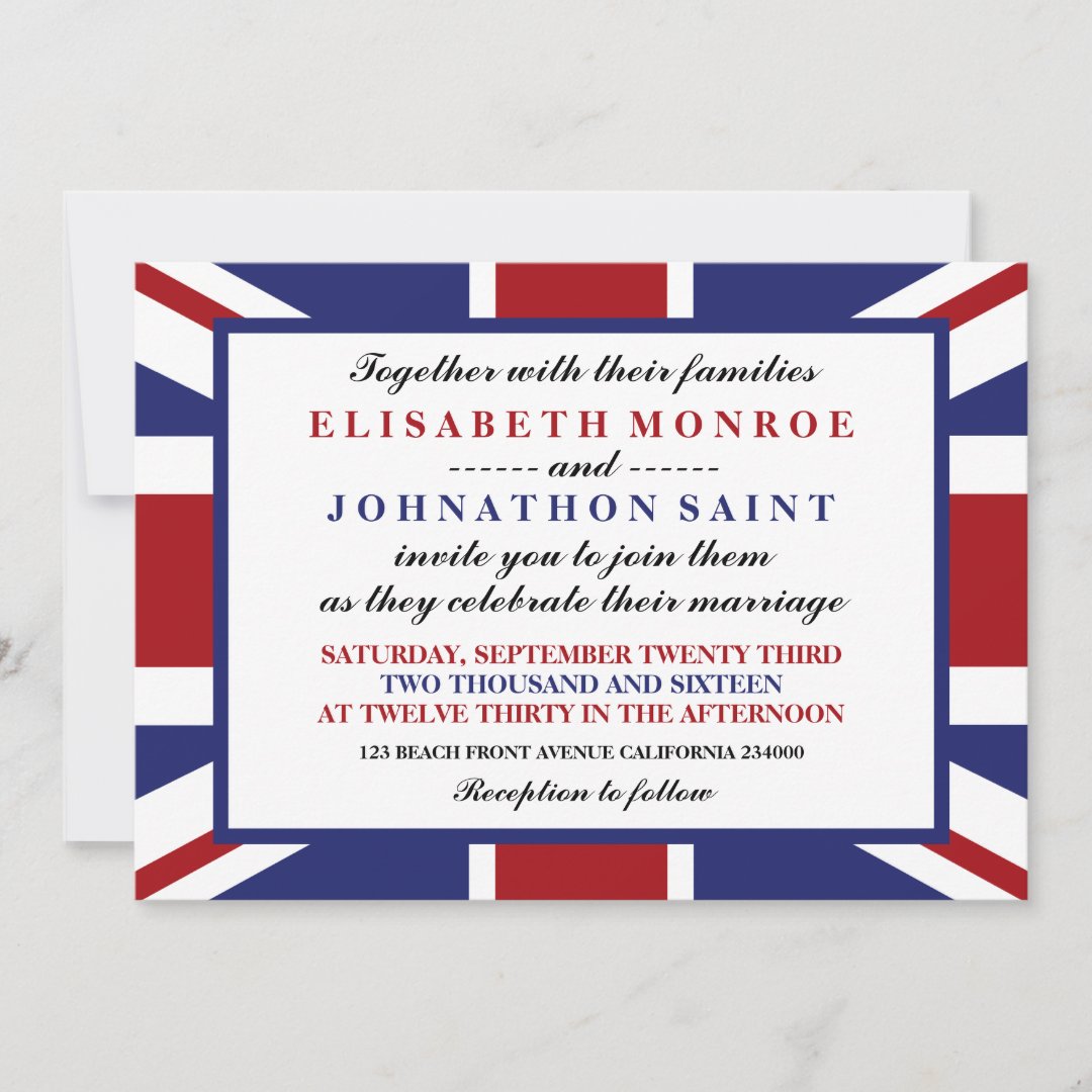 Union Jack Flag British Wedding Invitation | Zazzle