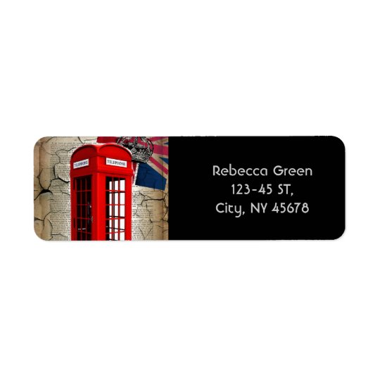 union jack flag jubilee crown red telephone booth label | Zazzle.com