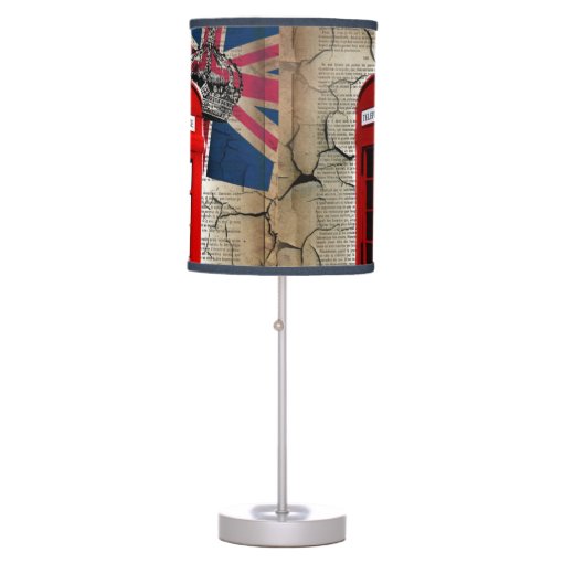 union jack flag jubilee crown red telephone booth table lamp | Zazzle