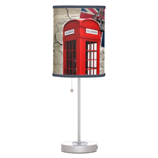 union jack flag jubilee crown red telephone booth table lamp | Zazzle
