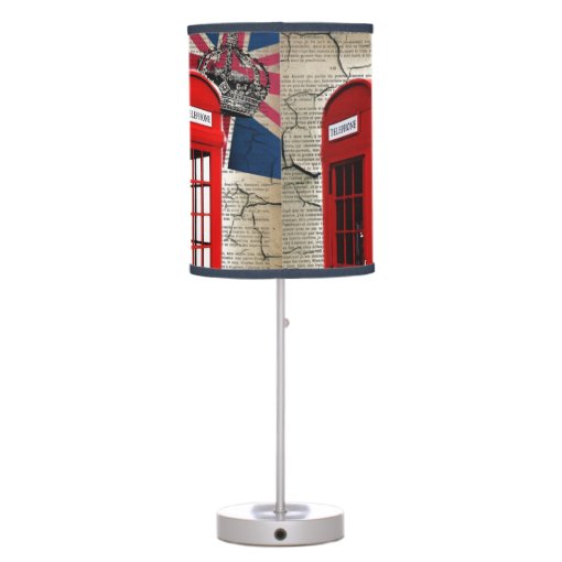 union jack flag jubilee crown red telephone booth table lamp | Zazzle