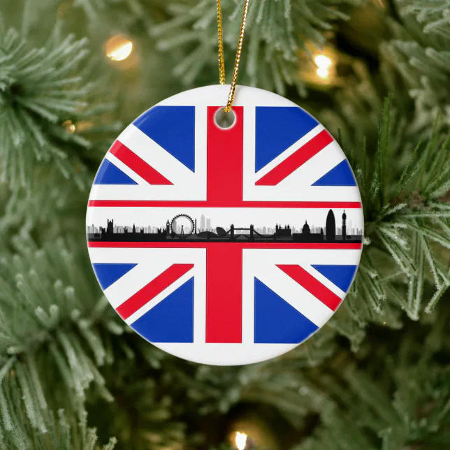 Union Jack Flag London Eye Christmas Ornament | Zazzle
