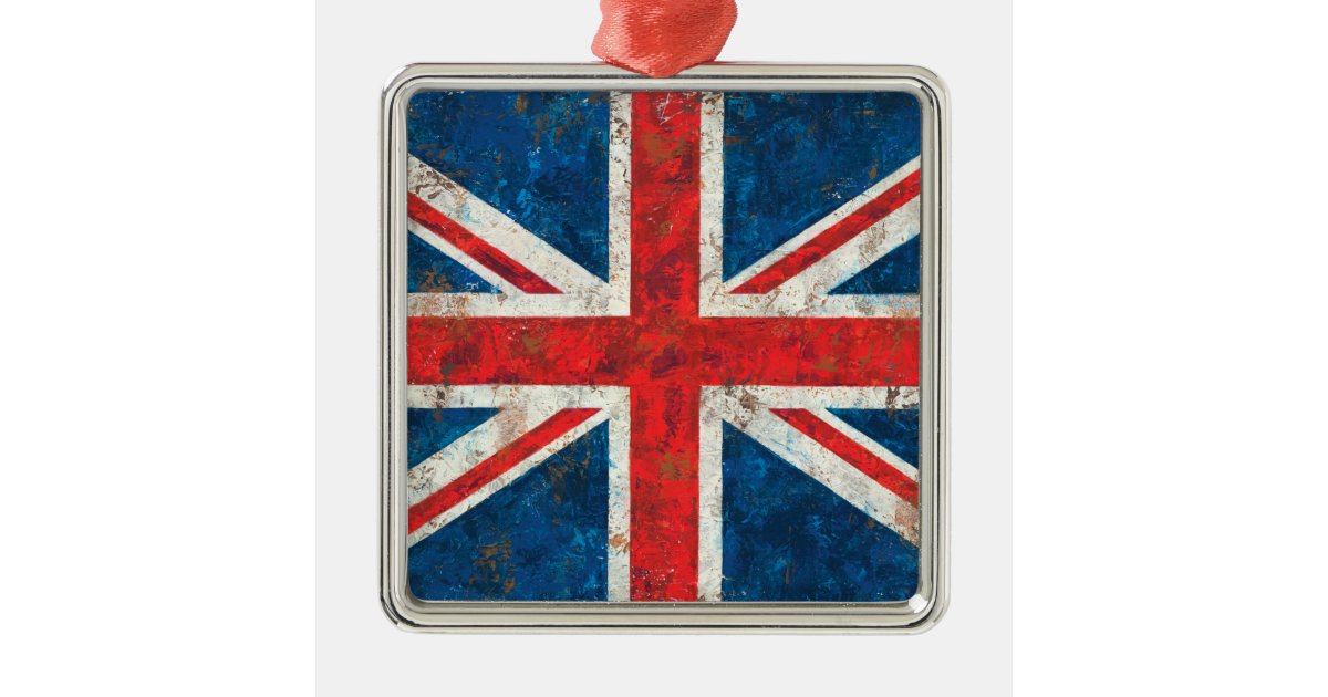 Union Jack Flag Metal Ornament | Zazzle