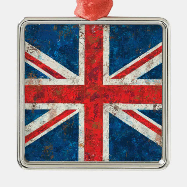 Union Jack Flag Metal Ornament | Zazzle
