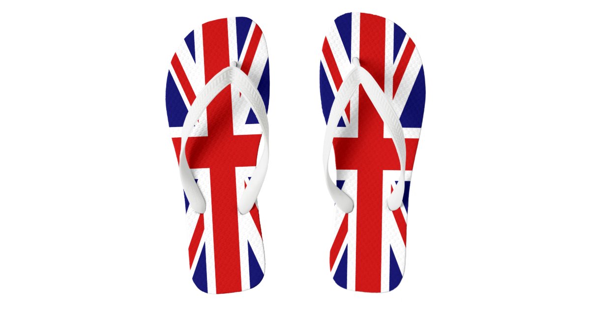Union Jack Flag of the United Kingdom Flip Flops | Zazzle