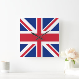 Union Jack - Flag of the United Kingdom Square Wall Clock | Zazzle