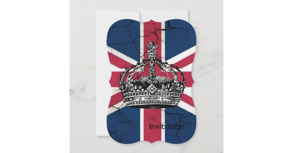 Union Jack Flag Queen of England Diamond Jubilee Invitation | Zazzle