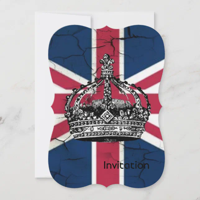 Union Jack Flag Queen of England Diamond Jubilee Invitation | Zazzle