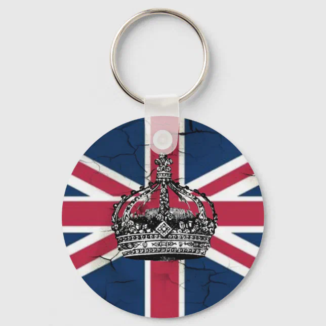 Union Jack Flag Queen of England Diamond Jubilee Keychain | Zazzle