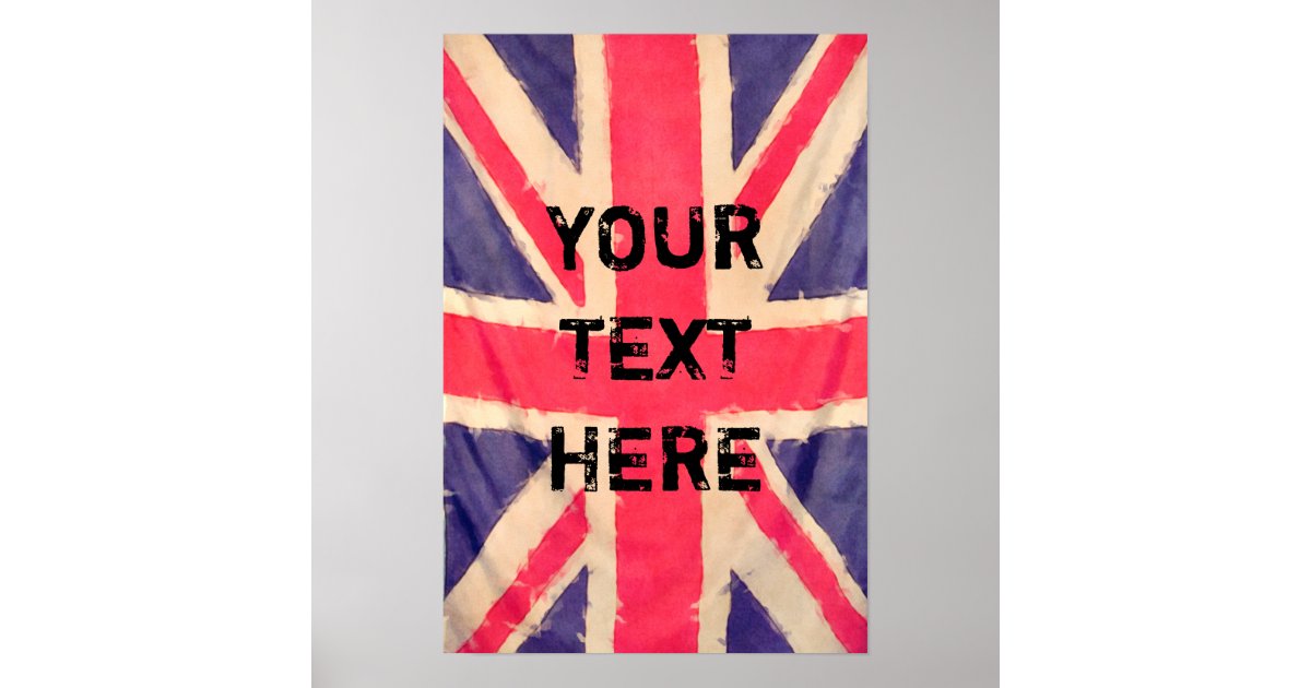 UNION JACK FLAG + your text Poster | Zazzle