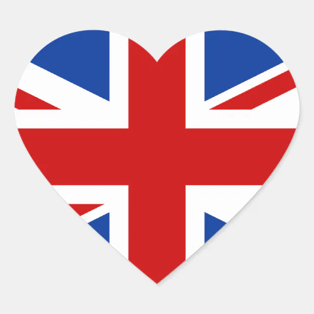 Union Jack Heart Sticker | Zazzle