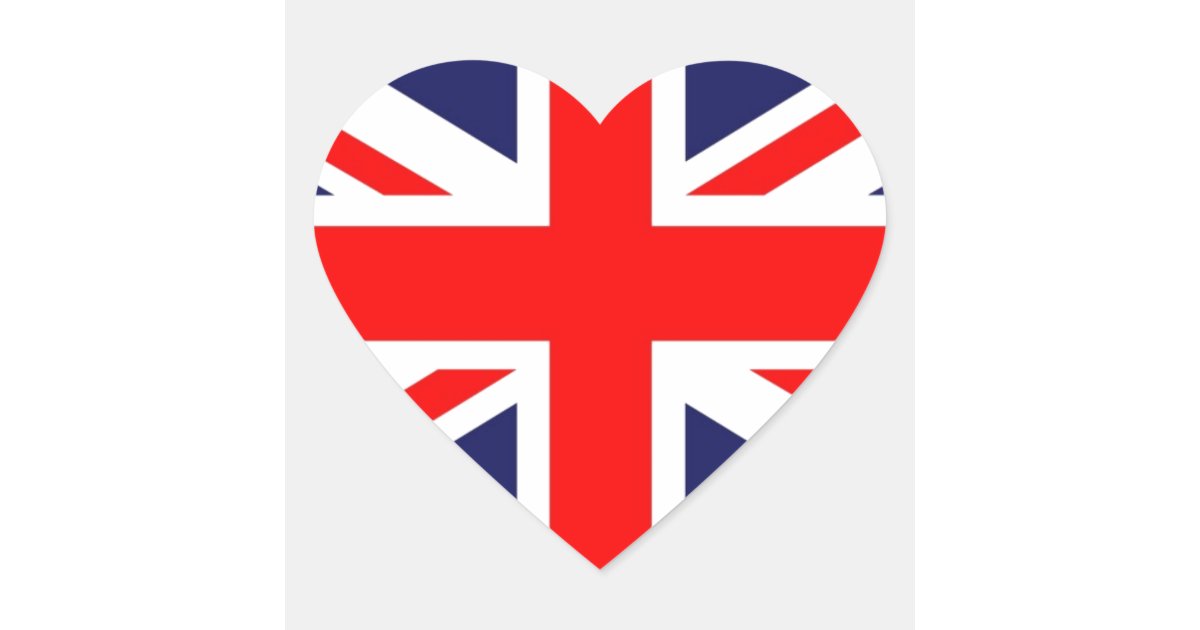 Union Jack Heart Sticker | Zazzle