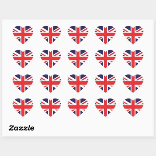 Union Jack Heart Sticker | Zazzle