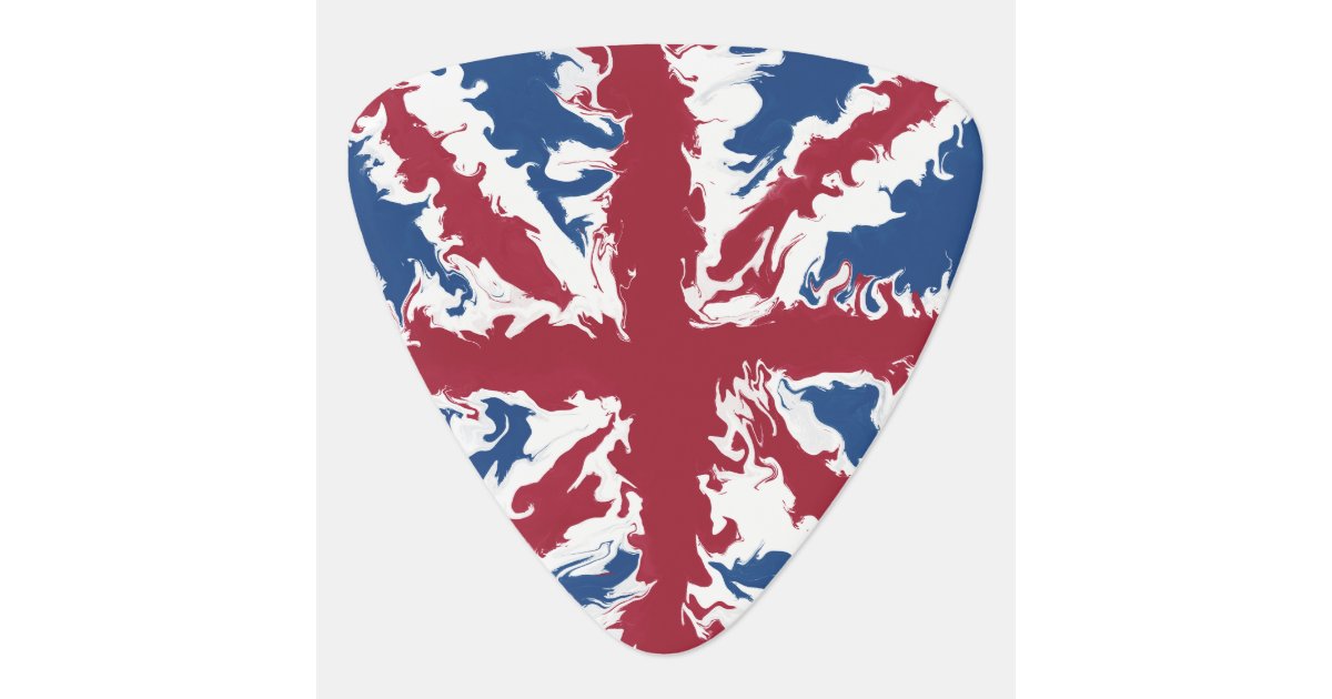 Union Jack Liquid Art Guitar Pick | Zazzle