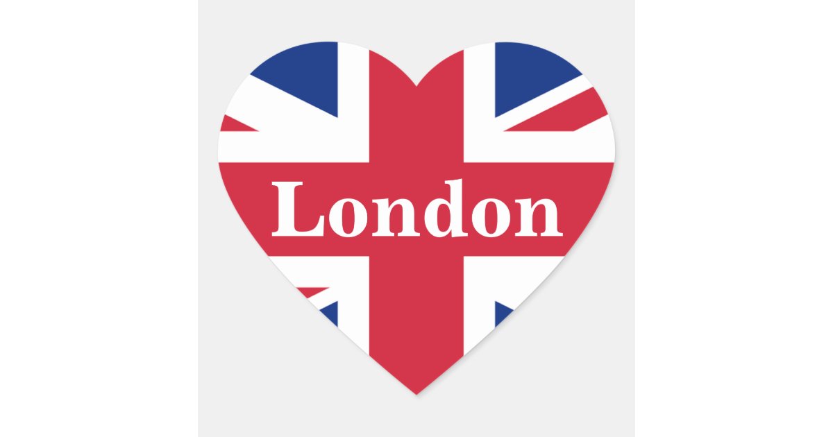 Union Jack London ~ British Flag Heart Sticker | Zazzle