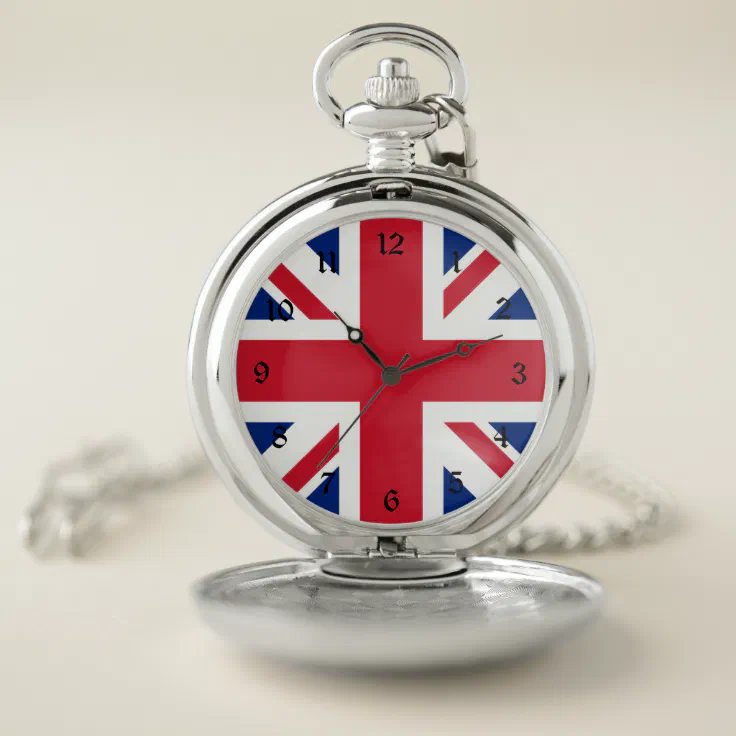 Union Jack National Flag of United Kingdom England Pocket Watch | Zazzle