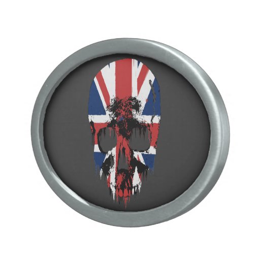 Union Jack skull Belt Buckle | Zazzle