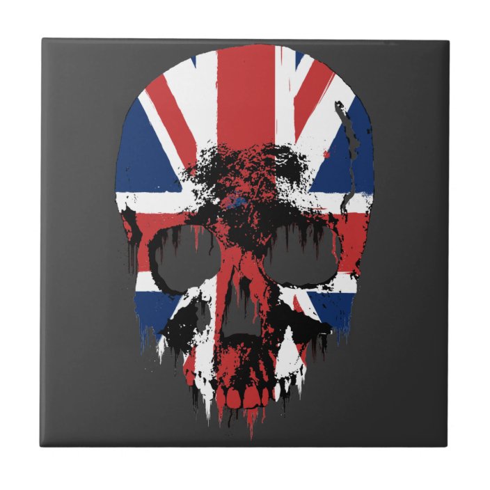 Union Jack skull Ceramic Tile | Zazzle.com