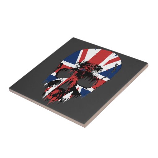 Union Jack skull Ceramic Tile | Zazzle