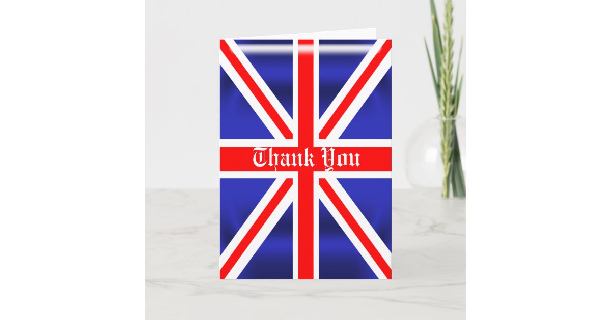 Union Jack Thank You Greeting Card | Zazzle
