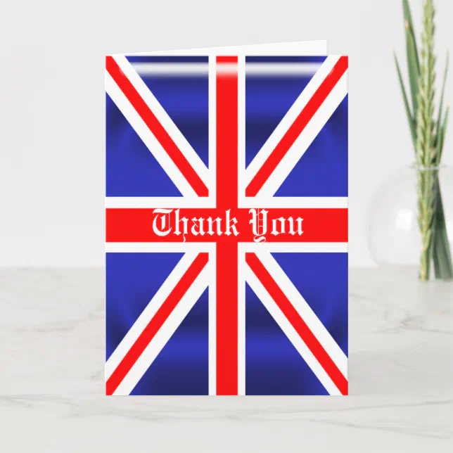 Union Jack Thank You Greeting Card | Zazzle