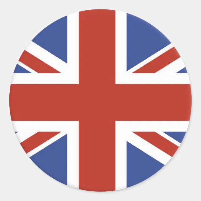 Union Jack UK Flag Circle Designs. Classic Round Sticker | Zazzle