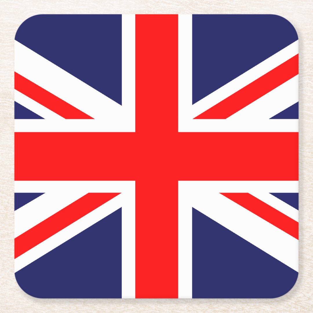 Union Jack - UK Flag Square Paper Coaster | Zazzle
