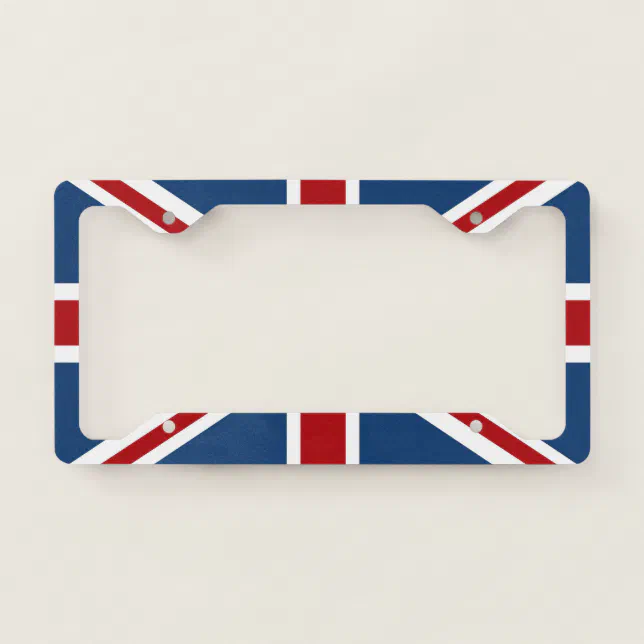 Union Jack UK Patriotic Flag License Plate Frame | Zazzle