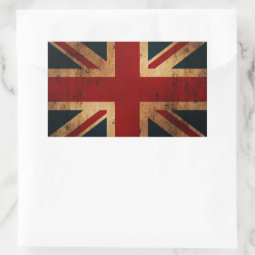 Union Jack (vintage distressed look) Rectangular Sticker | Zazzle