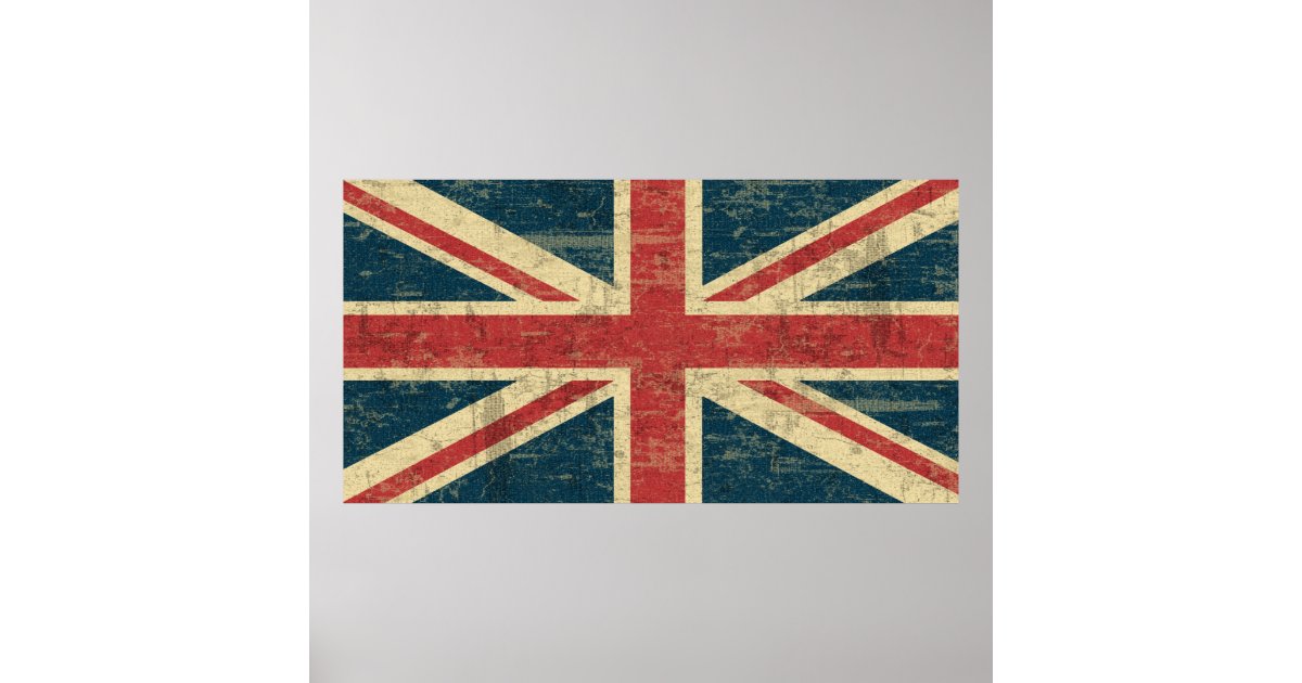 Union Jack Vintage Distressed Poster | Zazzle.com