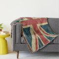 Union Jack Vintage Distressed Throw Blanket | Zazzle